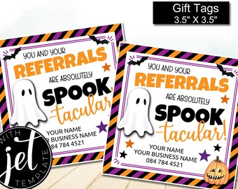 Halloween Realtor Gift Tags, Hocus Pocus Referrals Are Our Focus, Sweet ...