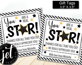 Appreciation Gift Tags, You Are a Star, Teacher Appreciation Week ...