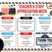 Editable Teacher and Staff Appreciation Week Flyer, Itinerary Week ...