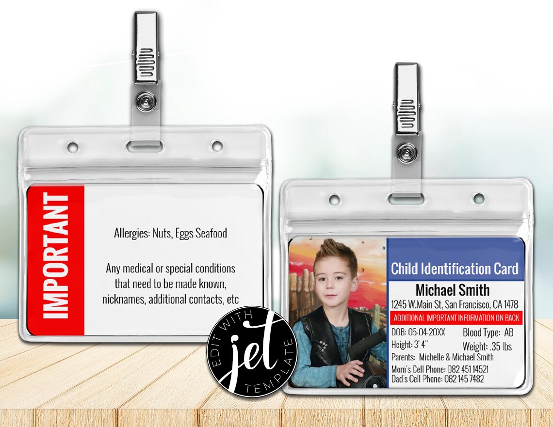 Editable School ID Card, ID Badge, School Id Card, Boy School ID ...