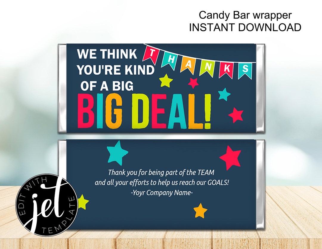 Editable Employee Appreciation Day Gift Chocolate , Employee Thank You ...