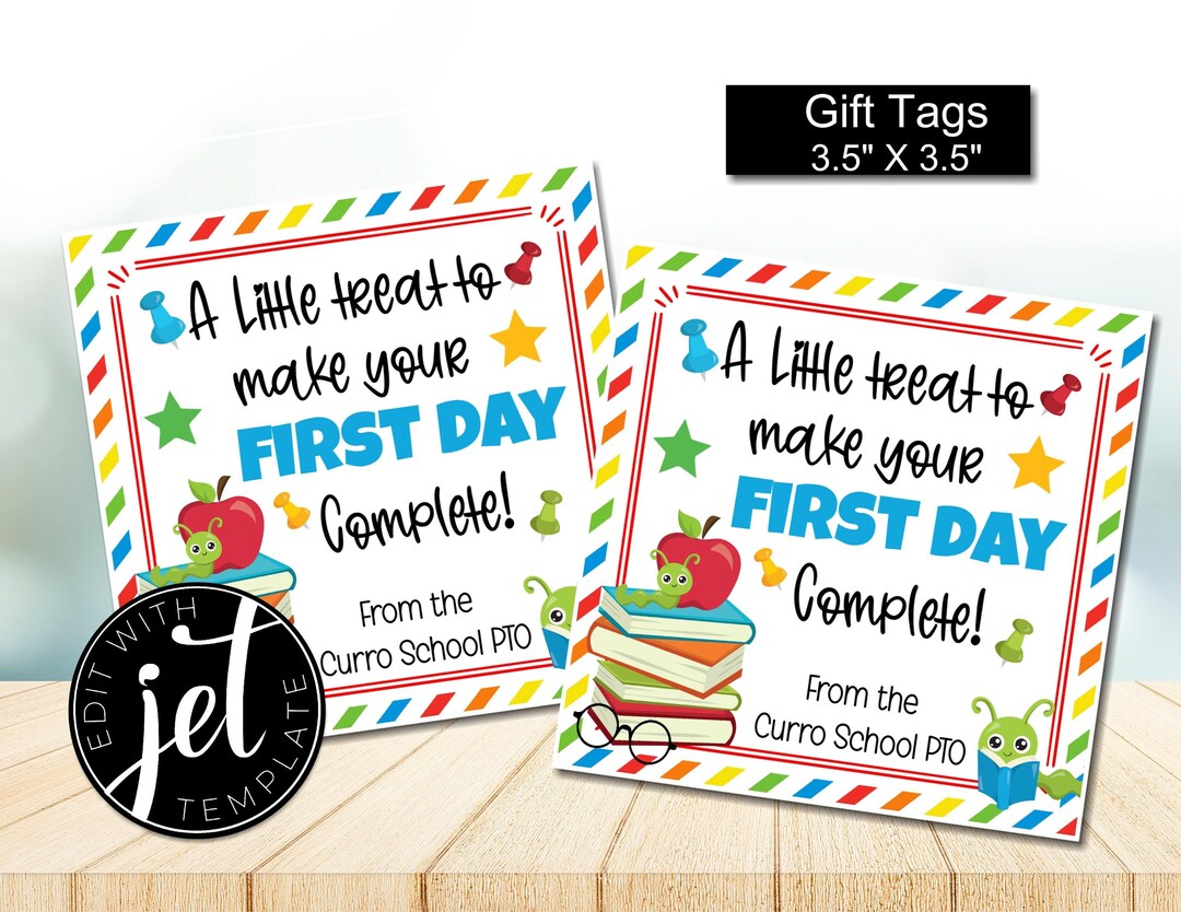 Editable Bookworm Back to School Gift Tag Editable Template, Teacher or ...