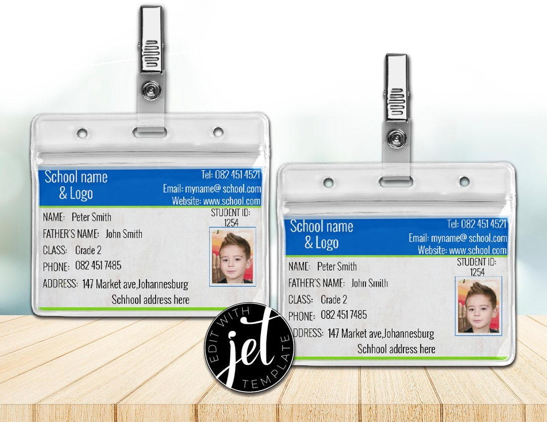 Editable School ID Card, ID Badge, School Id Card, Learners Id Card ...