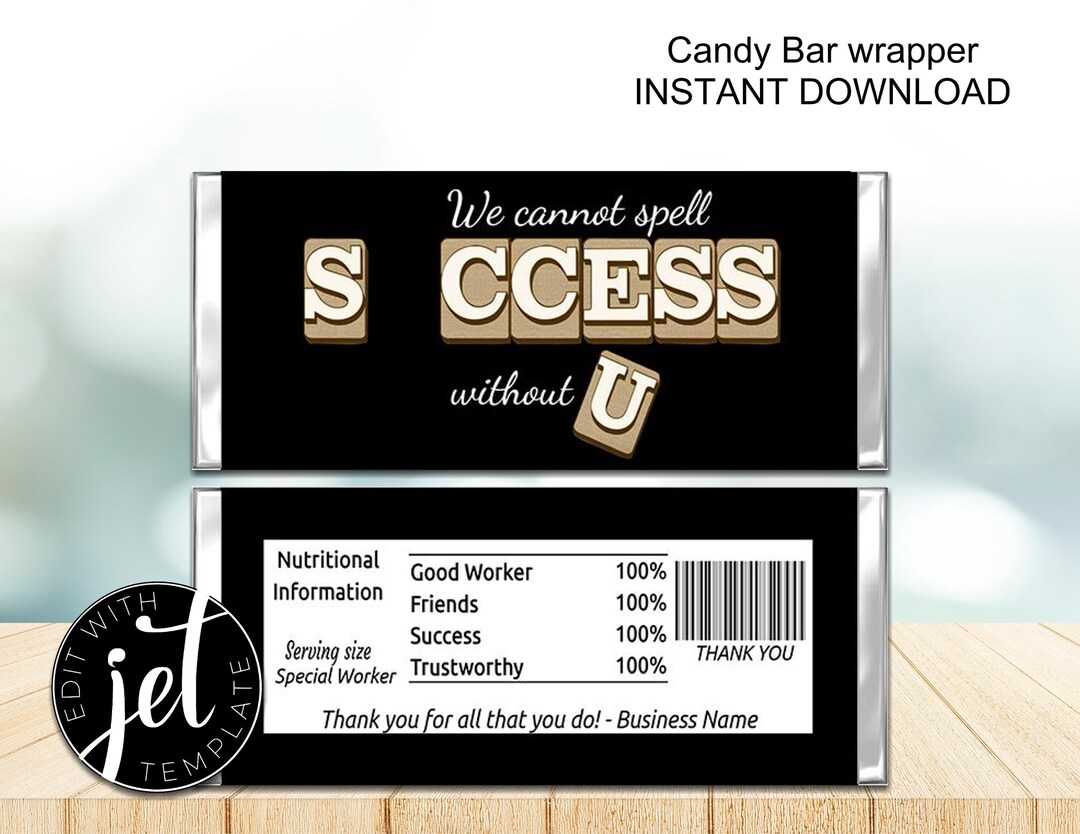 Editable Appreciation Candy Bar Wrappers, Employee Candy Wrapper, Good ...
