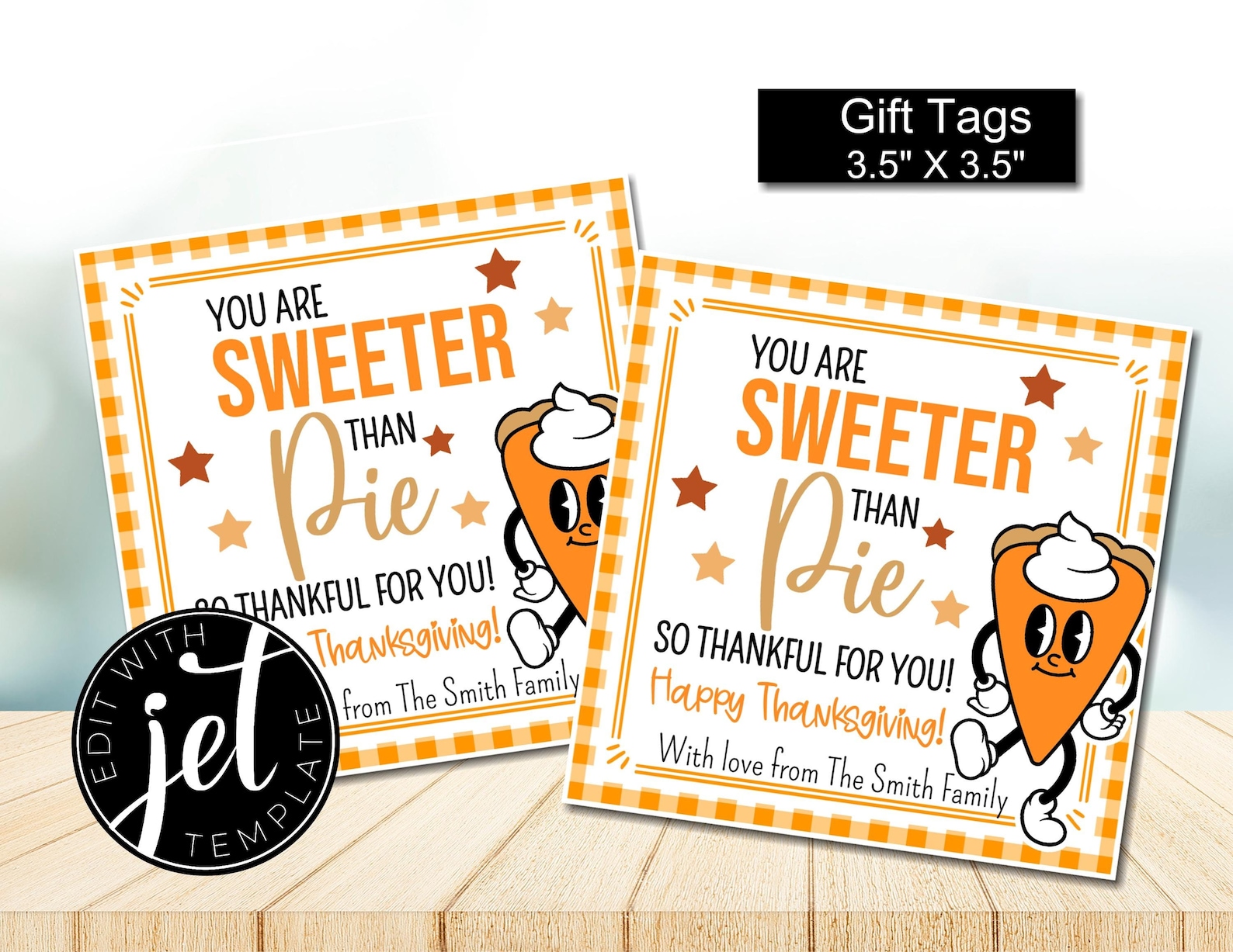 Editable Thanksgiving Gift Tags, Pumpkin Pie Tag, Fall Staff Teacher ...