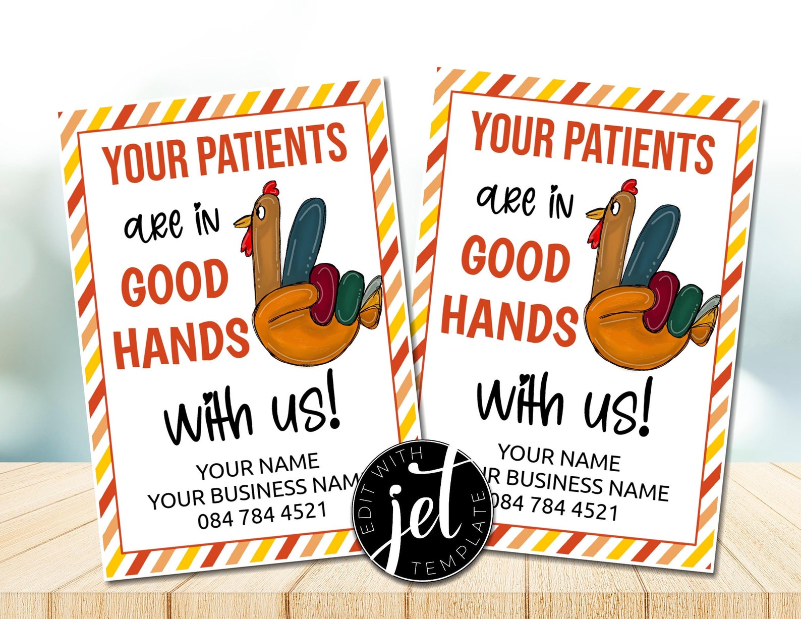Editable Patient Referral, Good Hands Thanksgiving Gift Tags, INSTANT ...