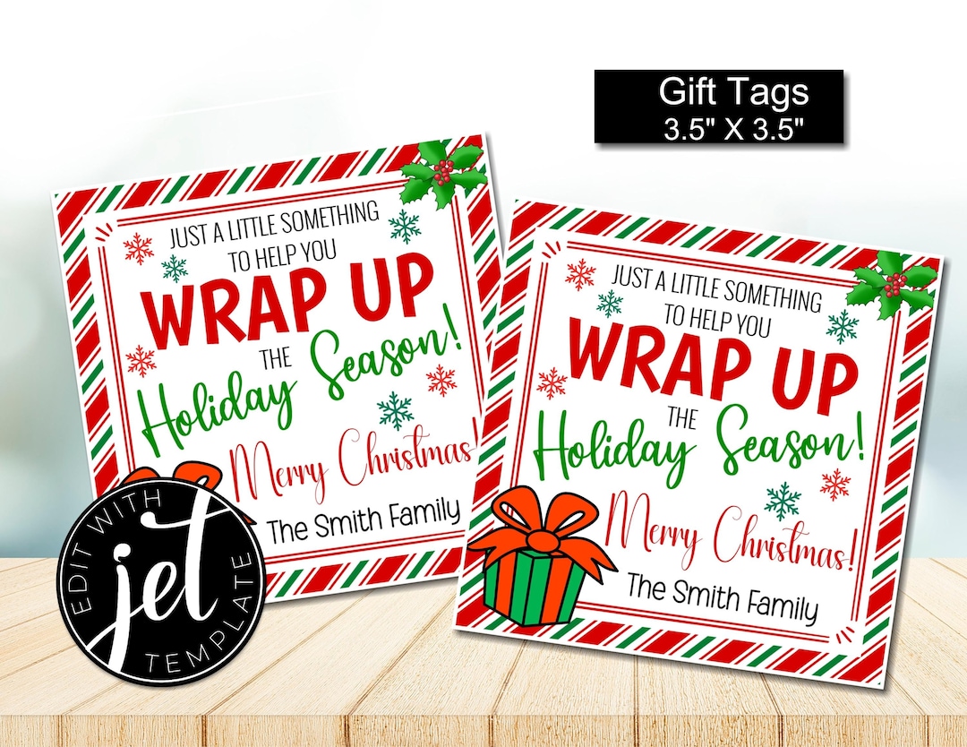 Editable Christmas Wrapping Paper Gift Tag,just a Little Something to ...
