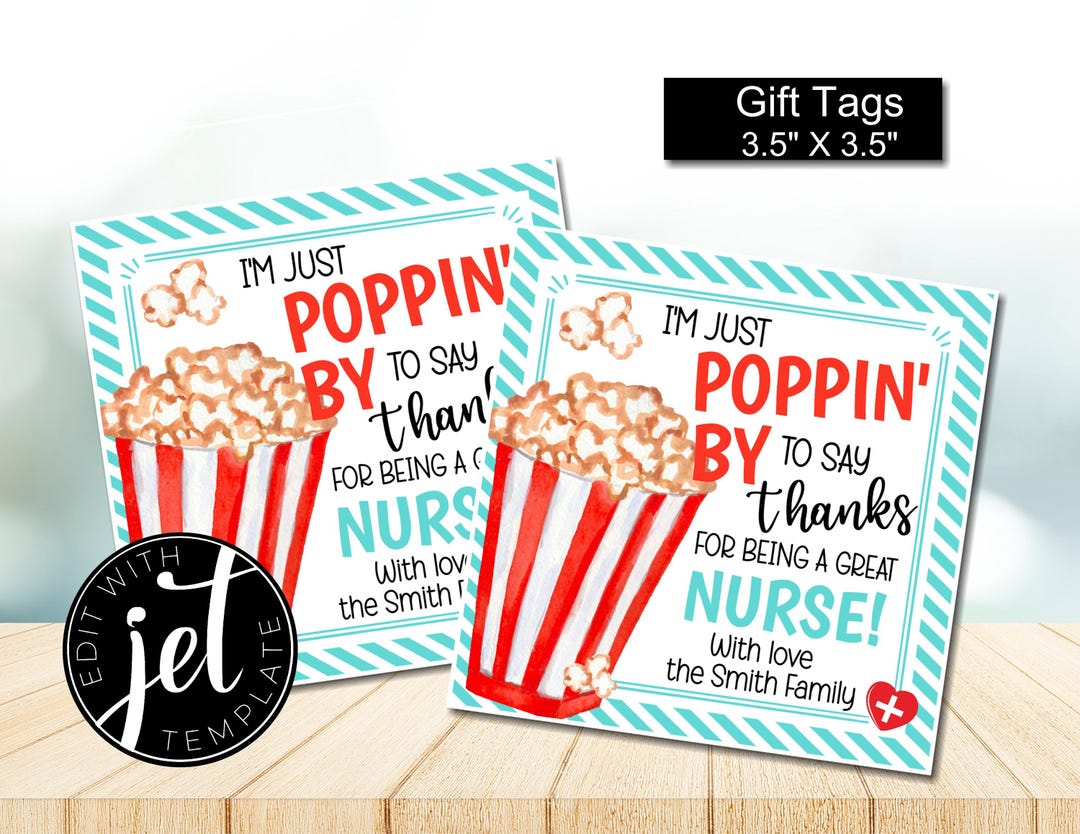 Editable Nurse Appreciation Gift Tag, Thank You Frontlines Worker ...