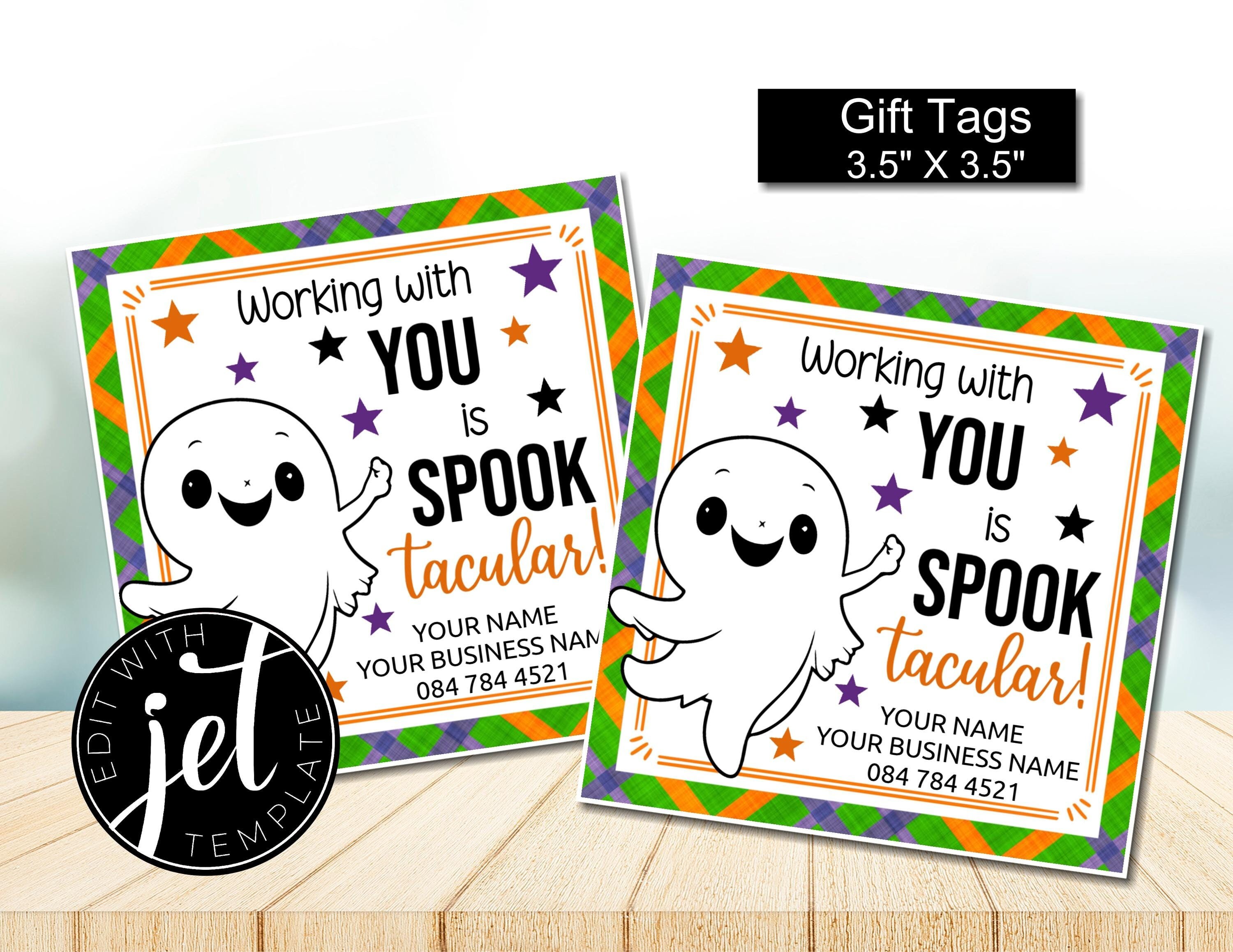 Editable Ghost Tags, Printable, Halloween Gift Tag, Printable Candy ...
