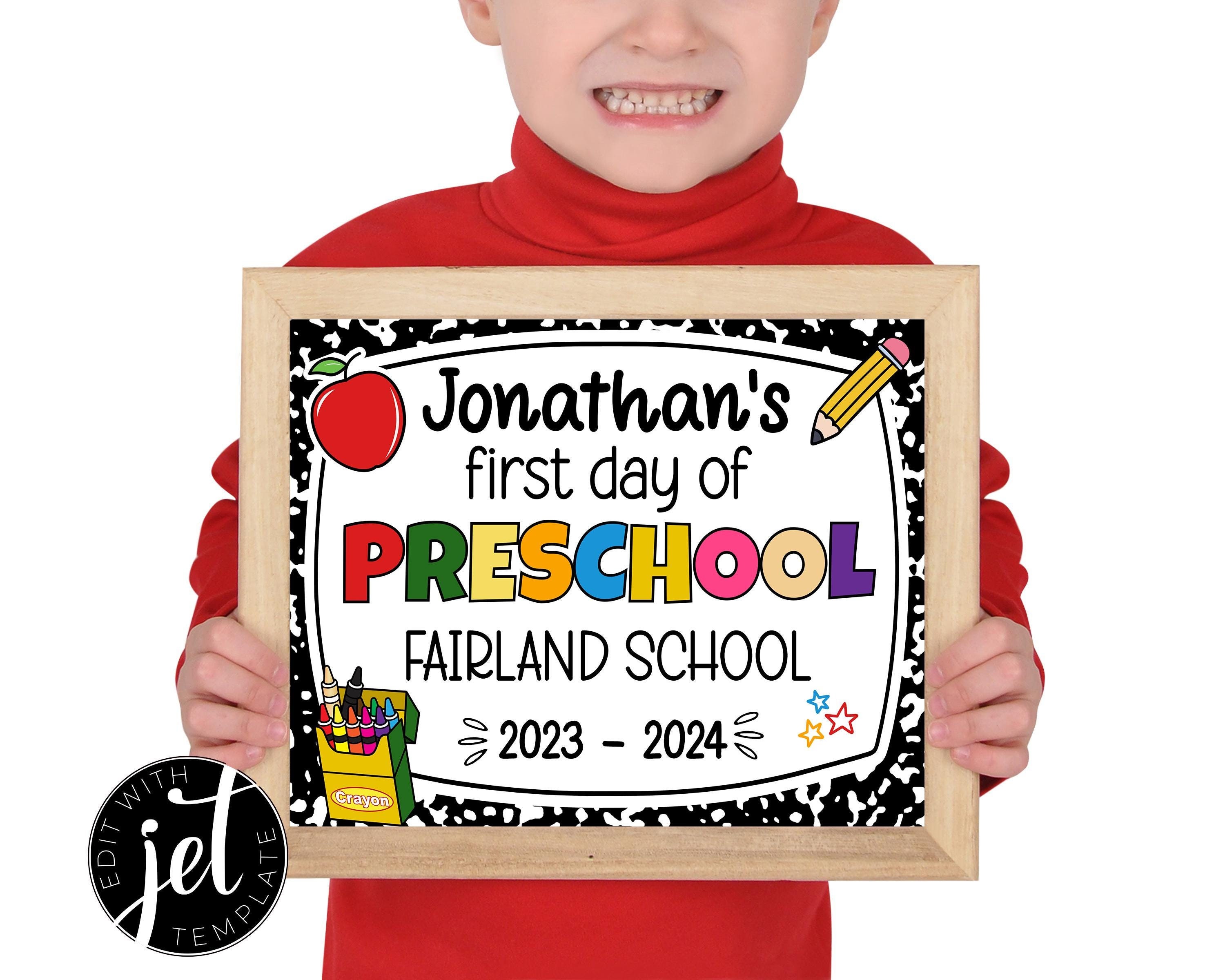 Editable First Day of School Sign, Printable Sign, Personalized School ...