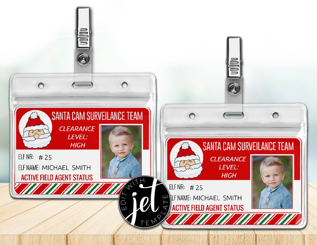 Editable Lost Elf ID Card Printable Template, Santa ID, Christmas Santa ...