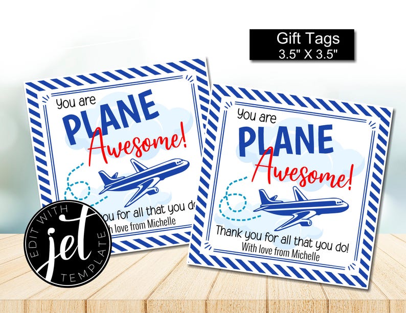 Editable Airplane Gift Tags, You Are Plane Awesome Tag, Boy Kid ...