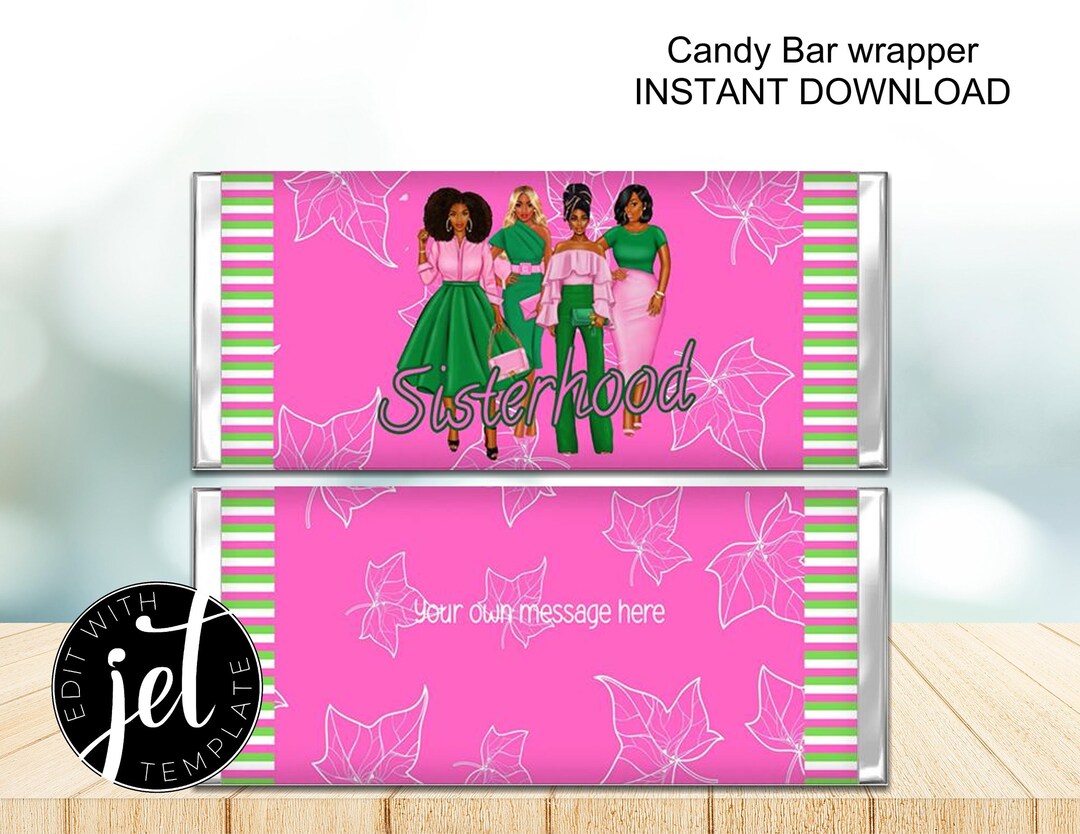 Editable Sisterhood Candy Wrapper, Sorority Candy Wrapper, Girl Power ...