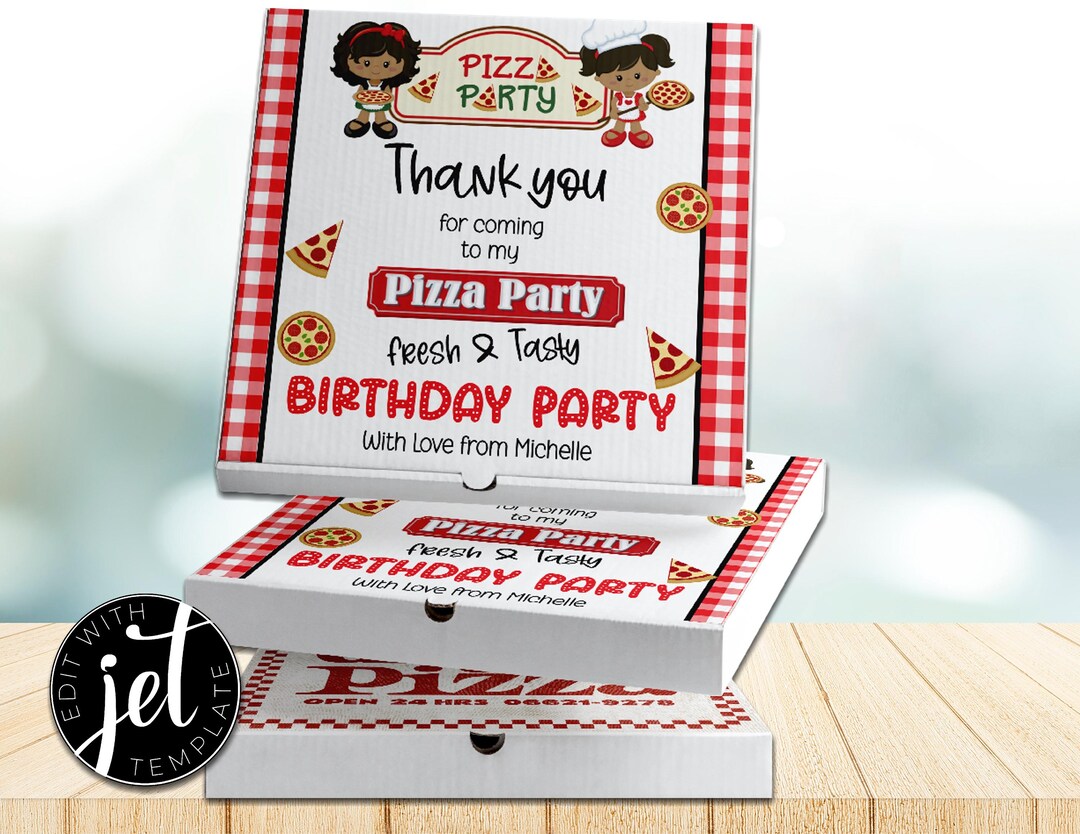 Editable Pizza Box Printable Label, Pizzeria Birthday Part, Italian ...