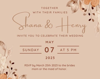 Boho Pink Wedding Invitations - Etsy