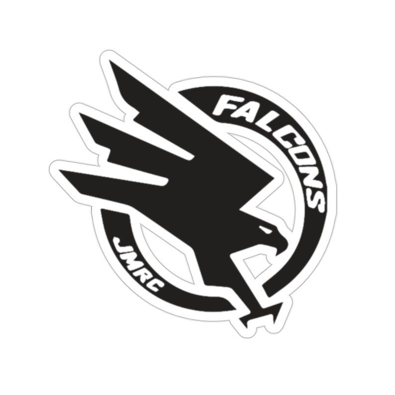STICKERS Falcon Team JMRC, Kiss-cut Stickers, Various Sizes, Black Logo, White or Transparent ...