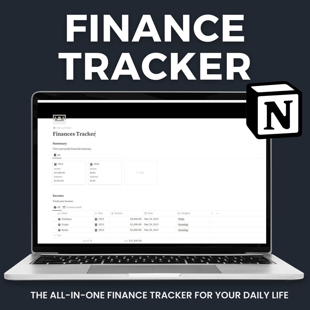 Ultimate Finance Tracker Notion Template Digital Budget and Finance ...