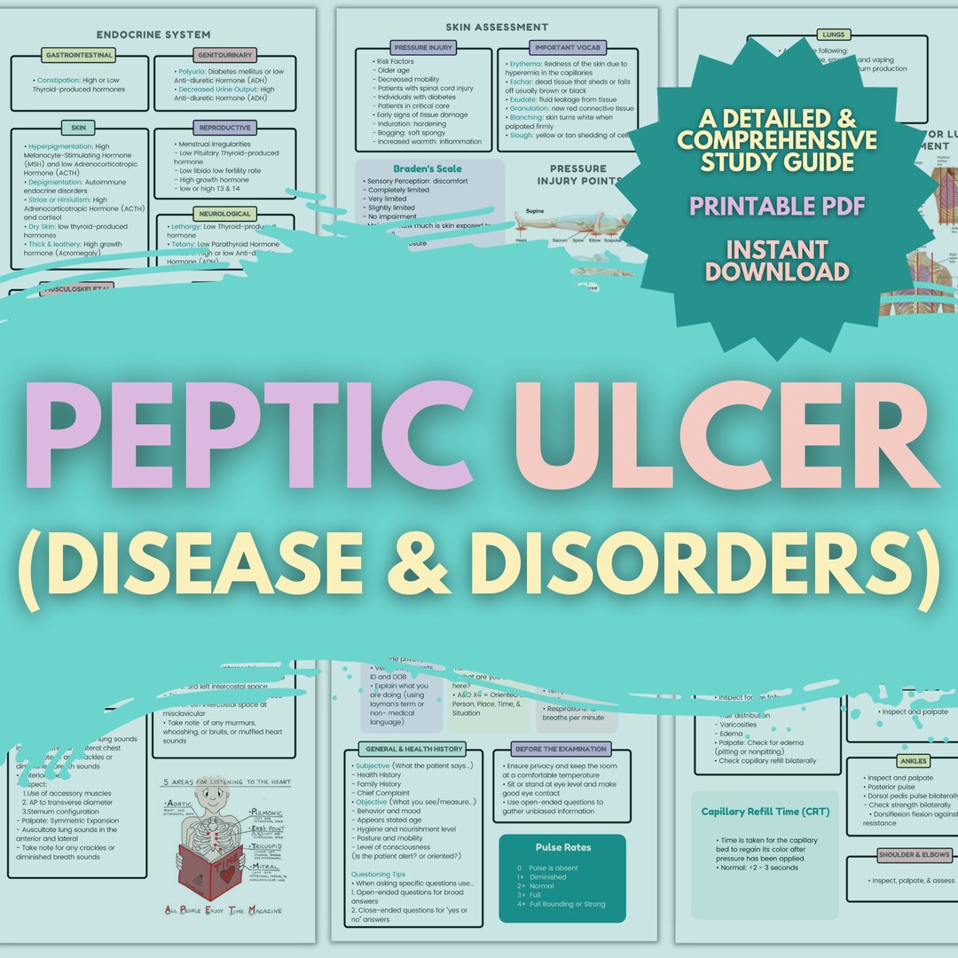 Peptic Ulcer Lesson Instant PDF Printable Guide Med Student Sheet ...