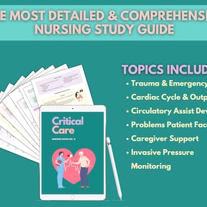 Nurse Critical Care Bundle Nursing Study Guide Notes 12 Pages PDF ...