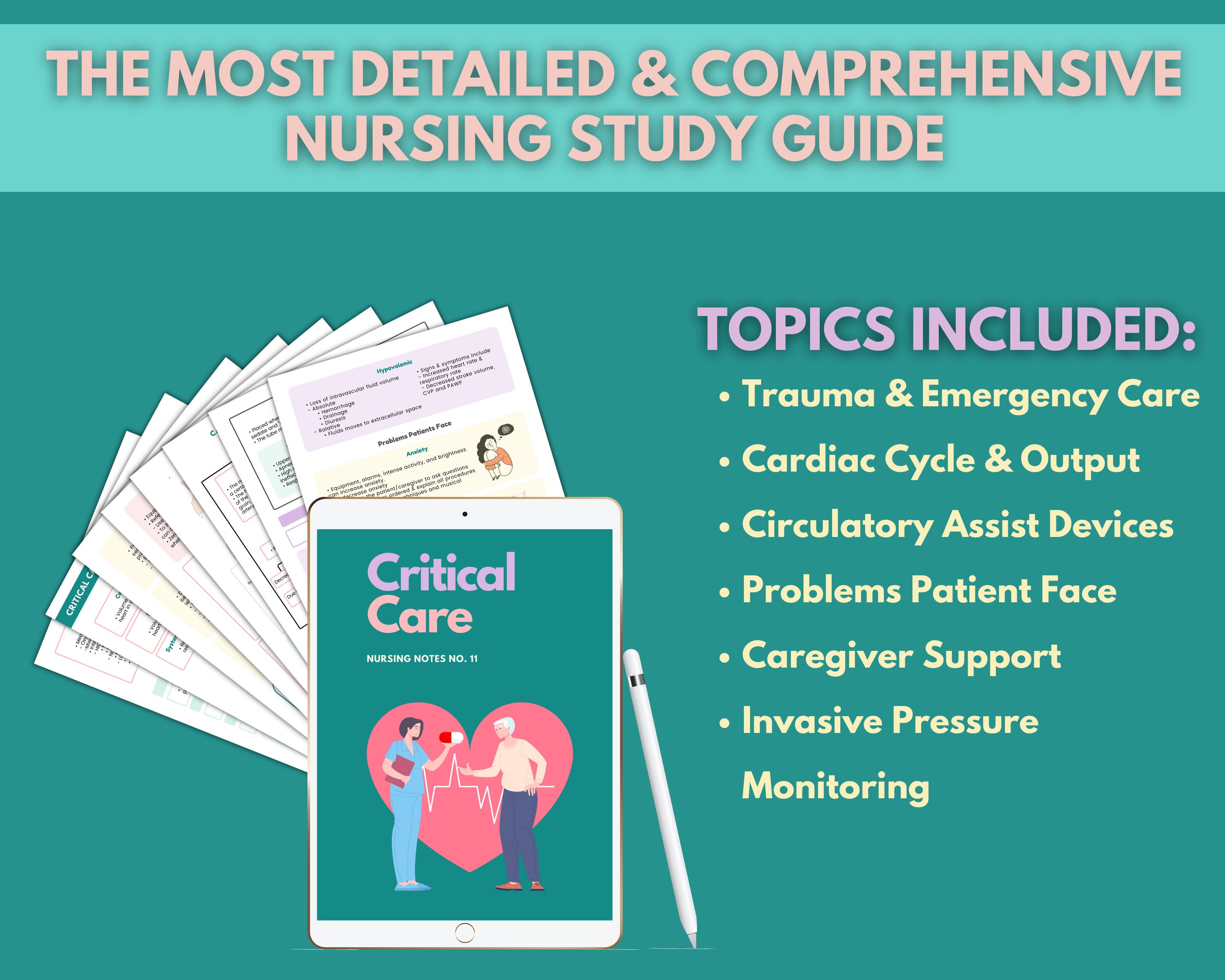 Nurse Critical Care Bundle Nursing Study Guide Notes 12 Pages PDF ...