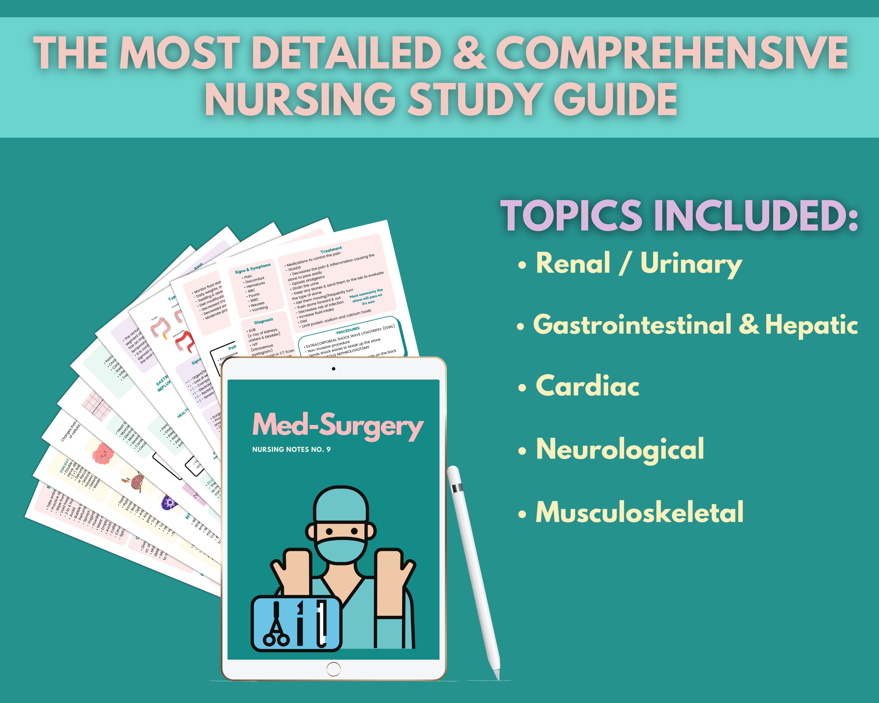 Complete Med-surg Bundle Nursing Study Guide Notes 115 Pages PDF ...