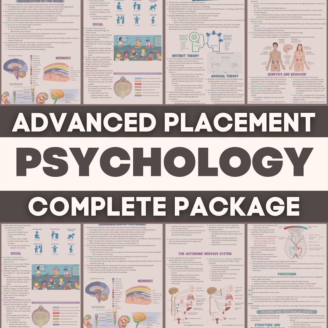 Psychology Advance Placement Psychology Study Guides 112 Pages A Level ...