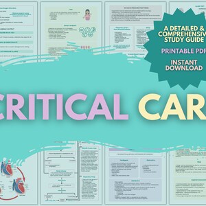 Nurse Critical Care Bundle Nursing Study Guide Notes 12 - Etsy