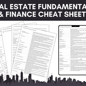 Real Estate Fundamentals and Finance Cheat Sheet 5 Pages - Etsy