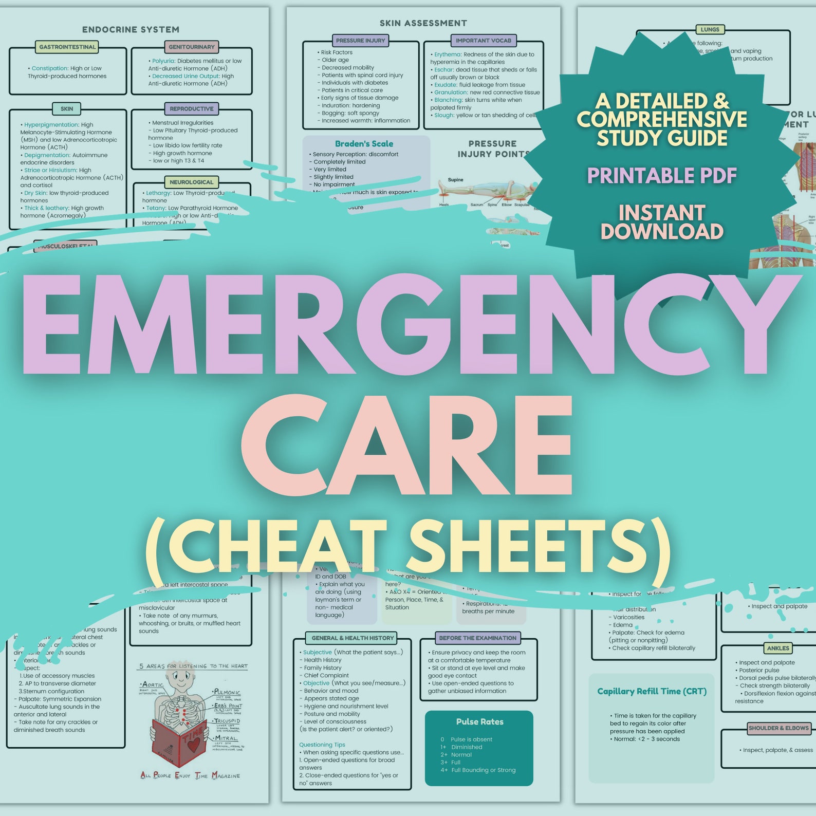 Emergency Care Cheat Sheet Nursing Study Sheets Med School Learning ...