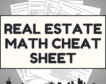 Real Estate Fundamentals and Finance Cheat Sheet 5 Pages RE Exam ...