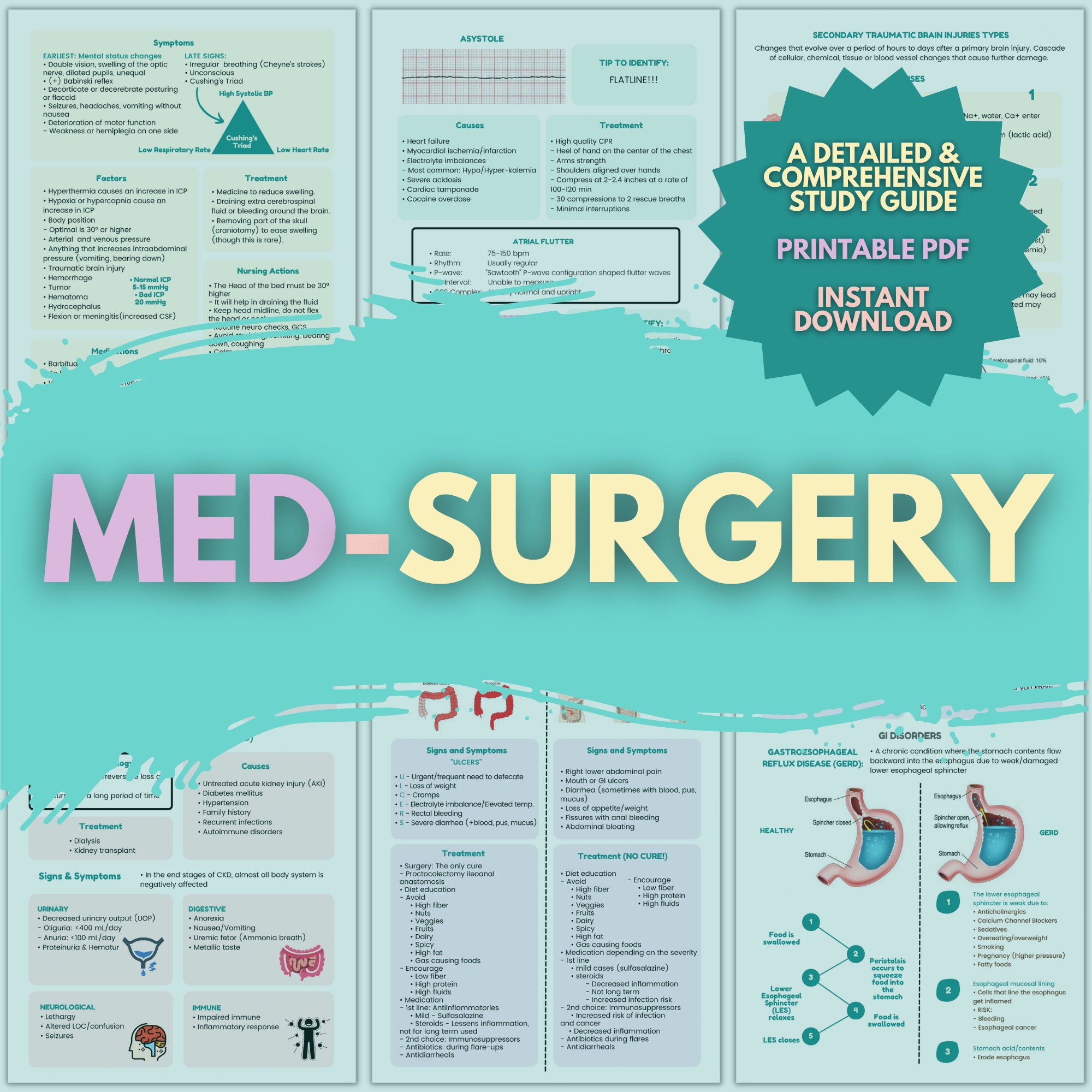 Complete Med-surg Bundle Nursing Study Guide Notes 115 Pages PDF ...