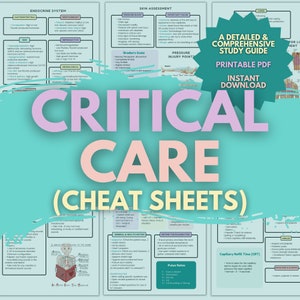 Nurse Critical Care Bundle Nursing Study Guide Notes 12 Pages PDF ...