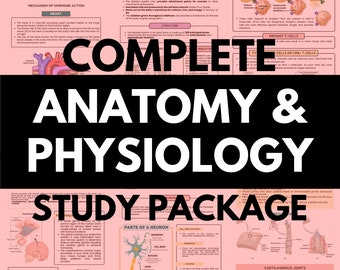 80 Pages Anatomy and Physiology Bundle Package Nurse Study Notes ...