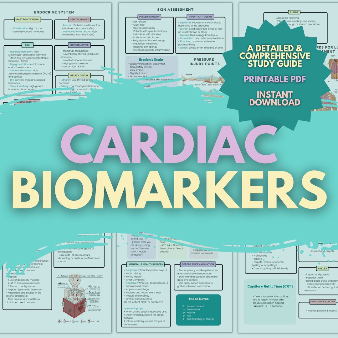 Cardiac Biomarkers Nursing Study Sheets Med School Learning Material ...