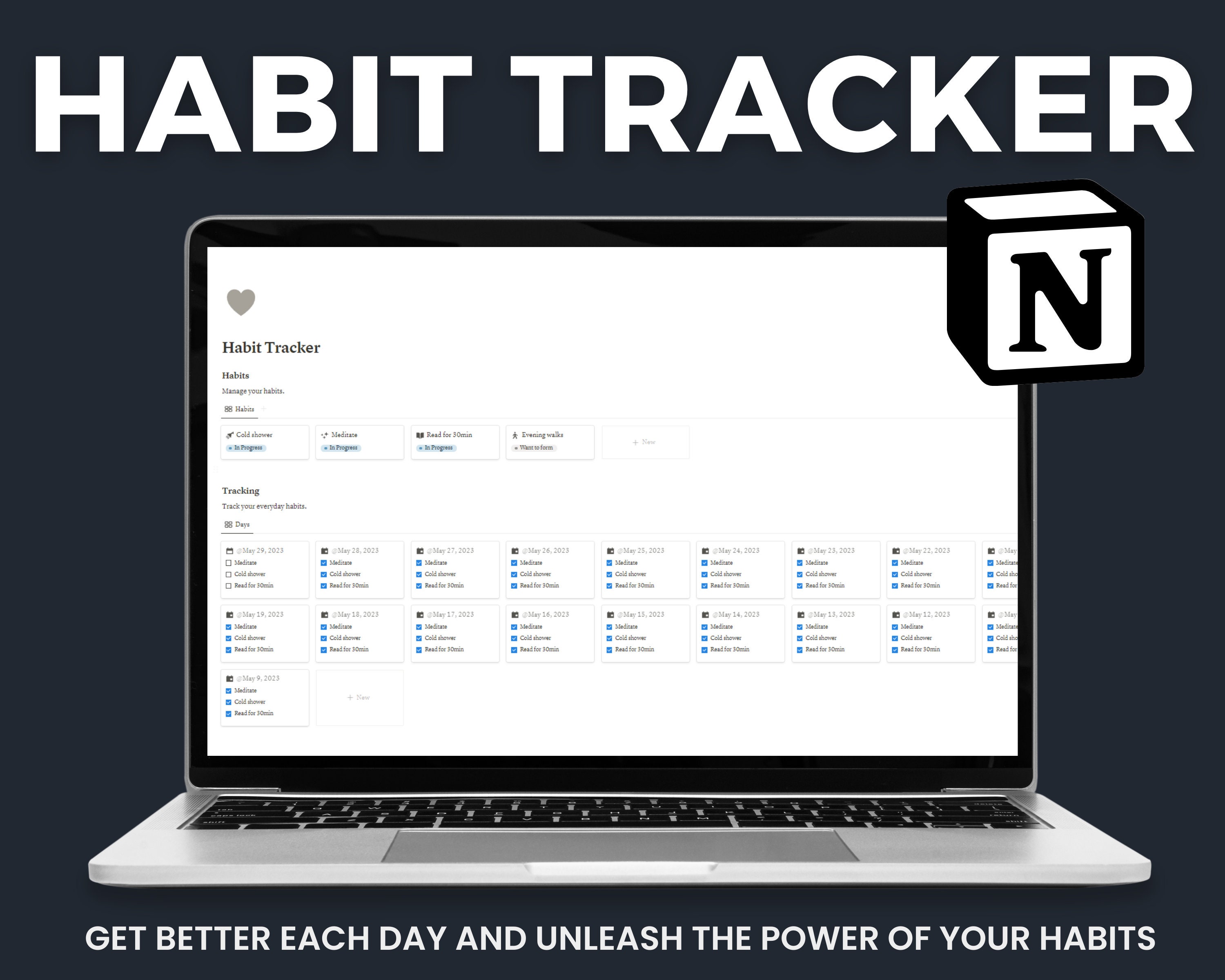 Habit Tracker Notion Dashboard Notion Template Notion - Etsy