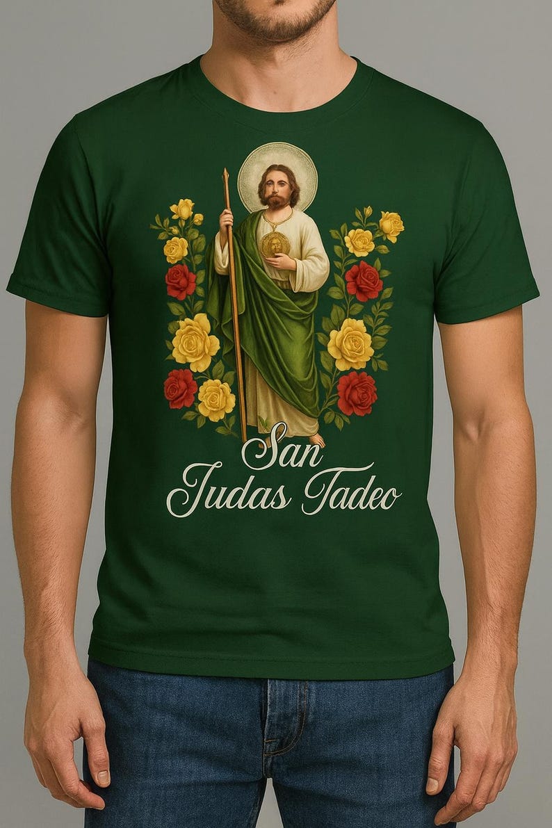 San Judas Tadeo Green Background PNG SUBLIMATION/DTF - Etsy