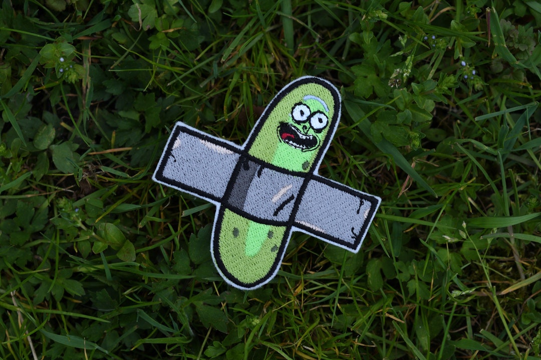 CARTOON INSPIRED Iron on Patch / Pickle Rick Patch / Embroidered Iron ...