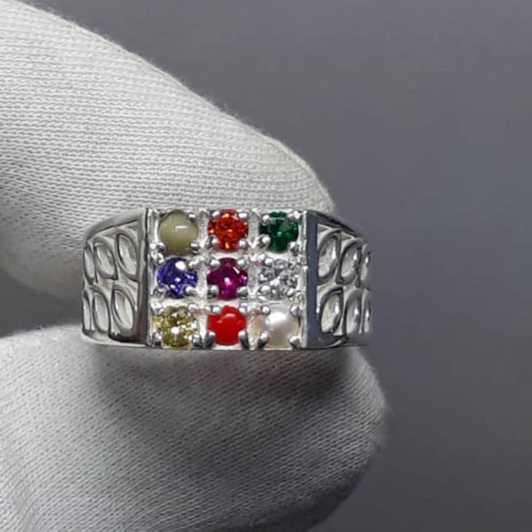 Novaratan Ring-multi Stone Ring-birthstone Ring for Unisex Birthday ...