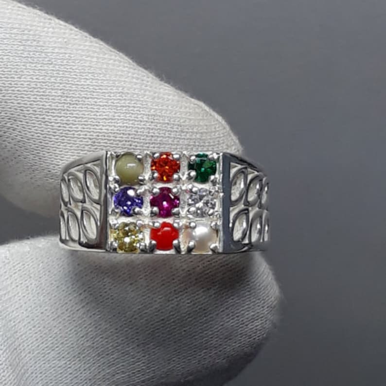 Novaratan Ring-multi Stone Ring-birthstone Ring for Unisex Birthday ...