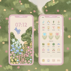 Pastel Bloom Phone Theme | Ios Phone Theme | Icons Pack | Widgets Theme ...
