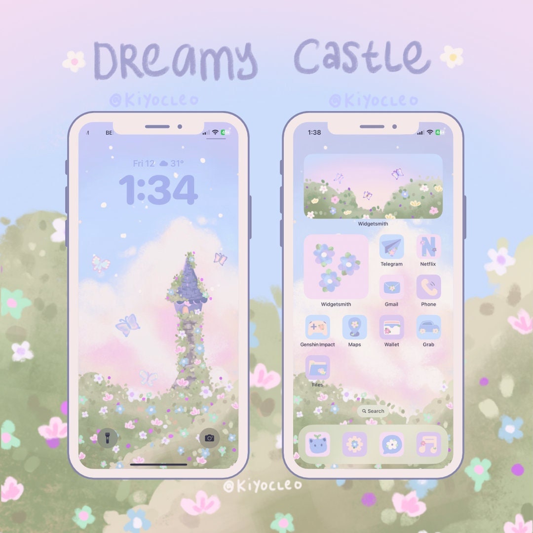 Dreamy Castle Phone Theme Ios Phone Theme Icons Pack Widgets Theme ...