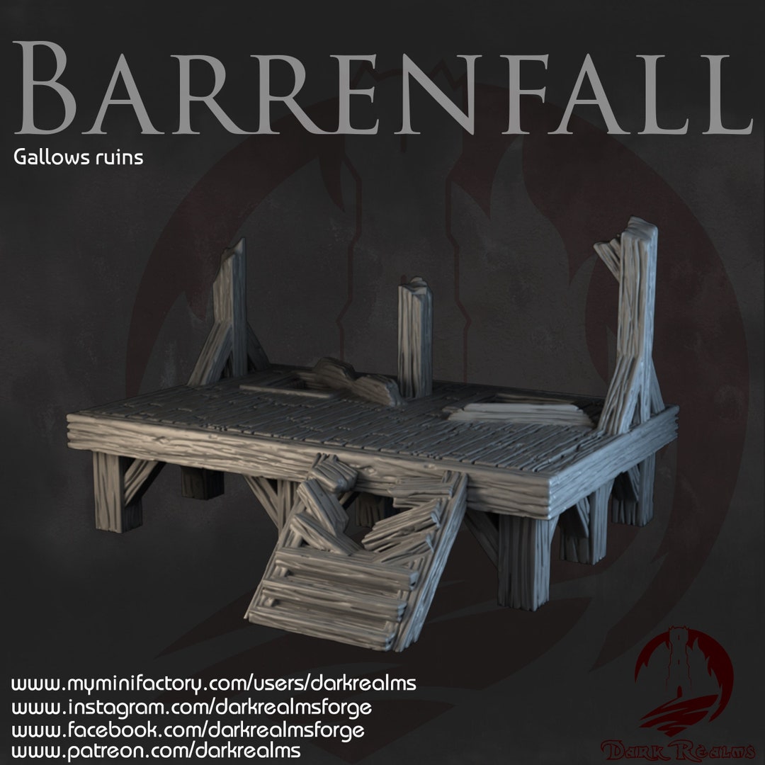 Gallows Ruins Dark Realms Miniature - 3D Printed Dnd Terrain, Dungeons ...