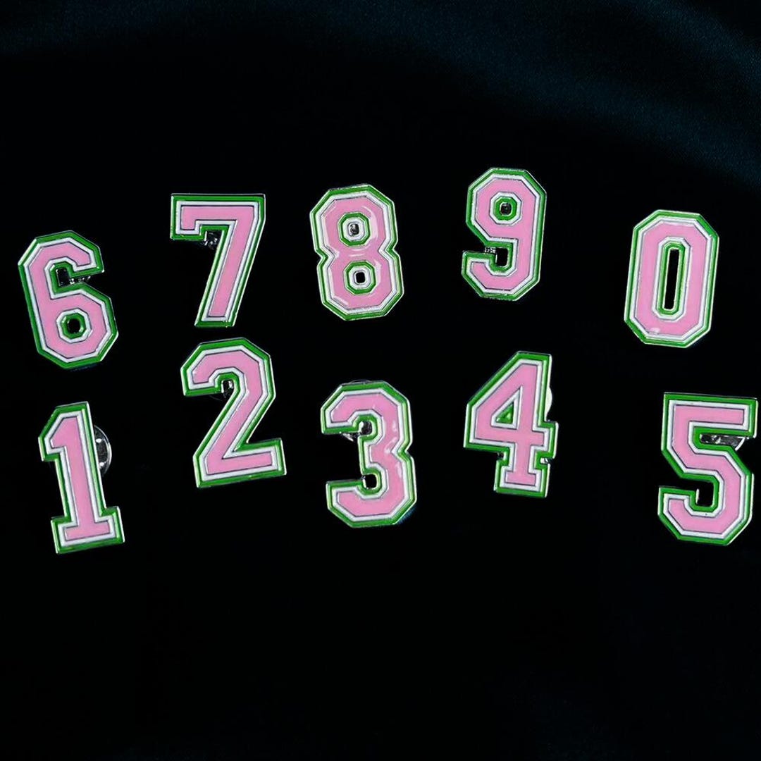 Line Number Pin (pink and Green) - Etsy