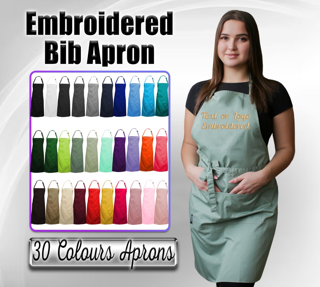 Personalized Embroidered Apron: Custom Name or Logo, Chef BBQ Apron - Etsy