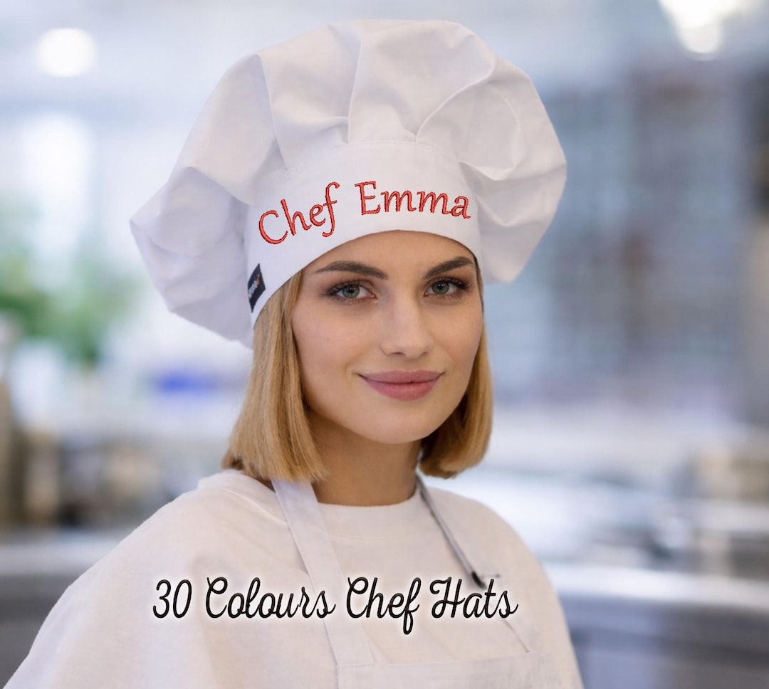 Personalized Embroidered Chef Hat: Custom Name or Logo - Etsy