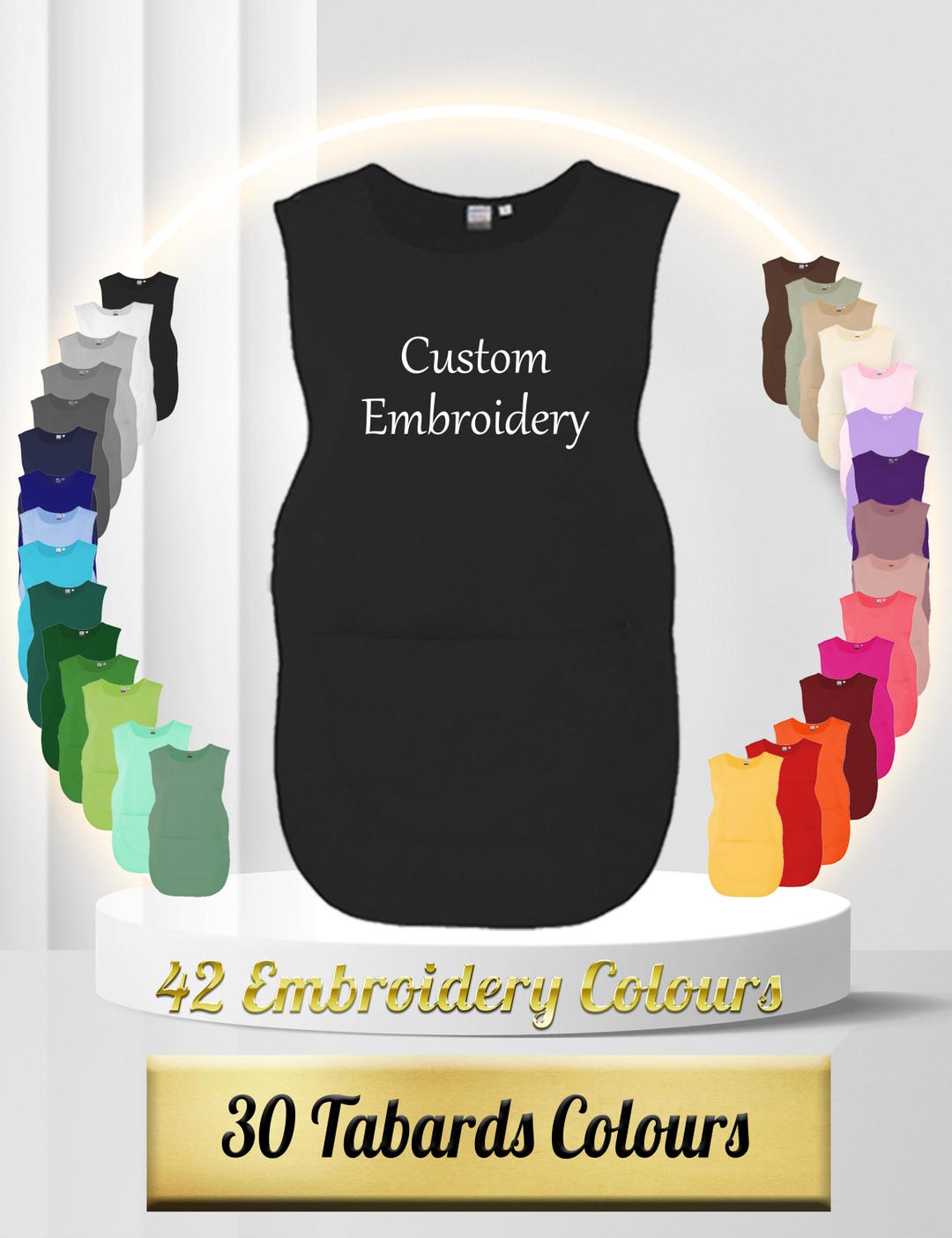 Personalized Embroidered Tabard: Custom Logo Workwear With Pockets - Etsy