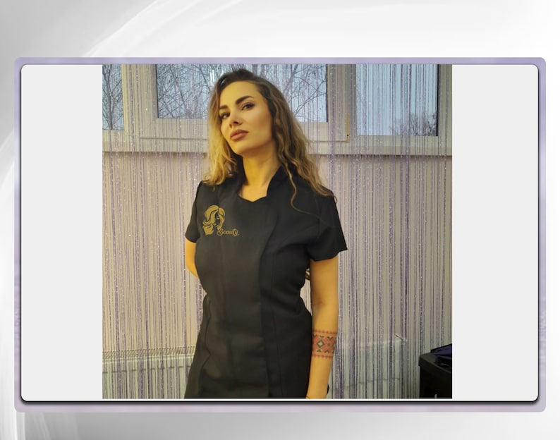 Personalized Women's Beauty Tunic: Custom Printed Healthcare Uniform - Etsy