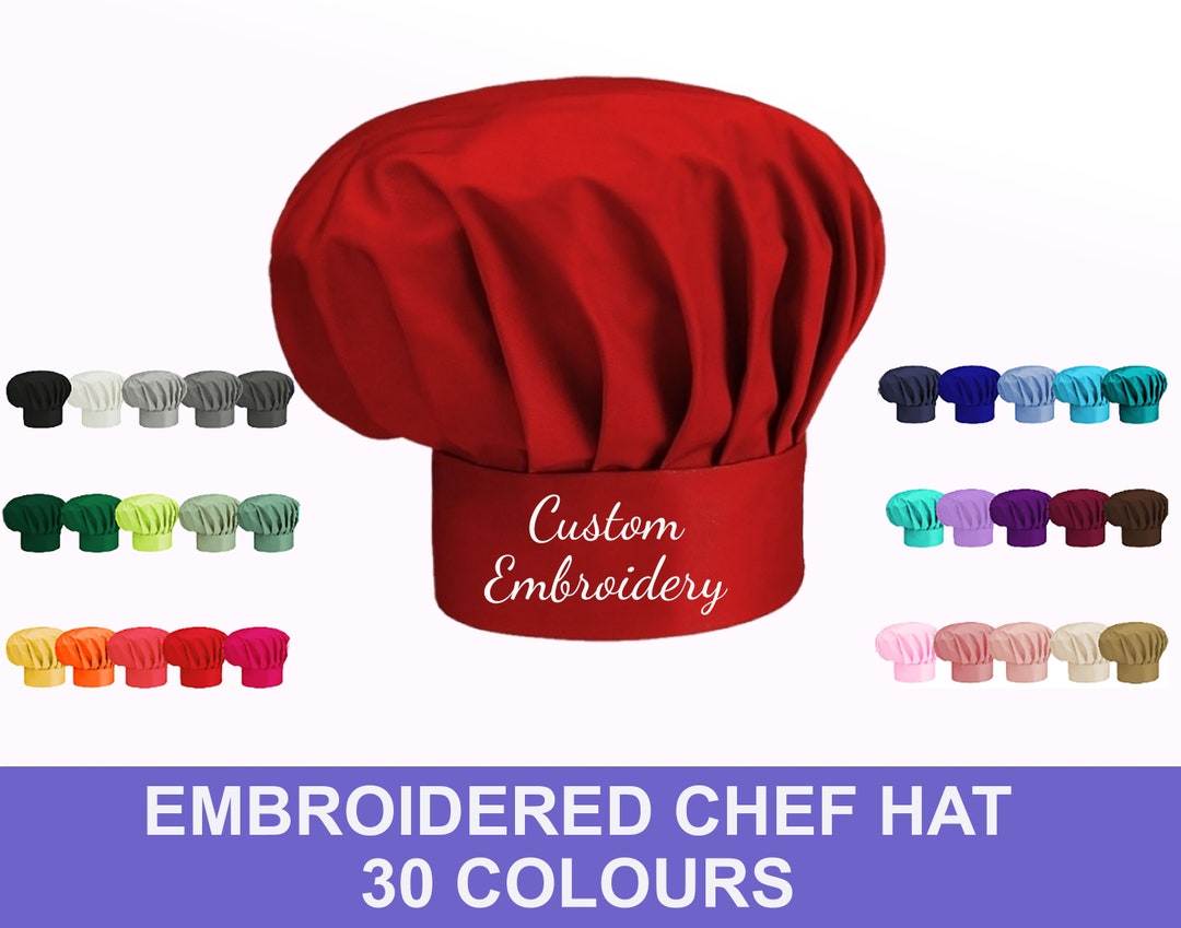 Personalized Embroidered Chef Hat: Custom Name or Logo - Etsy
