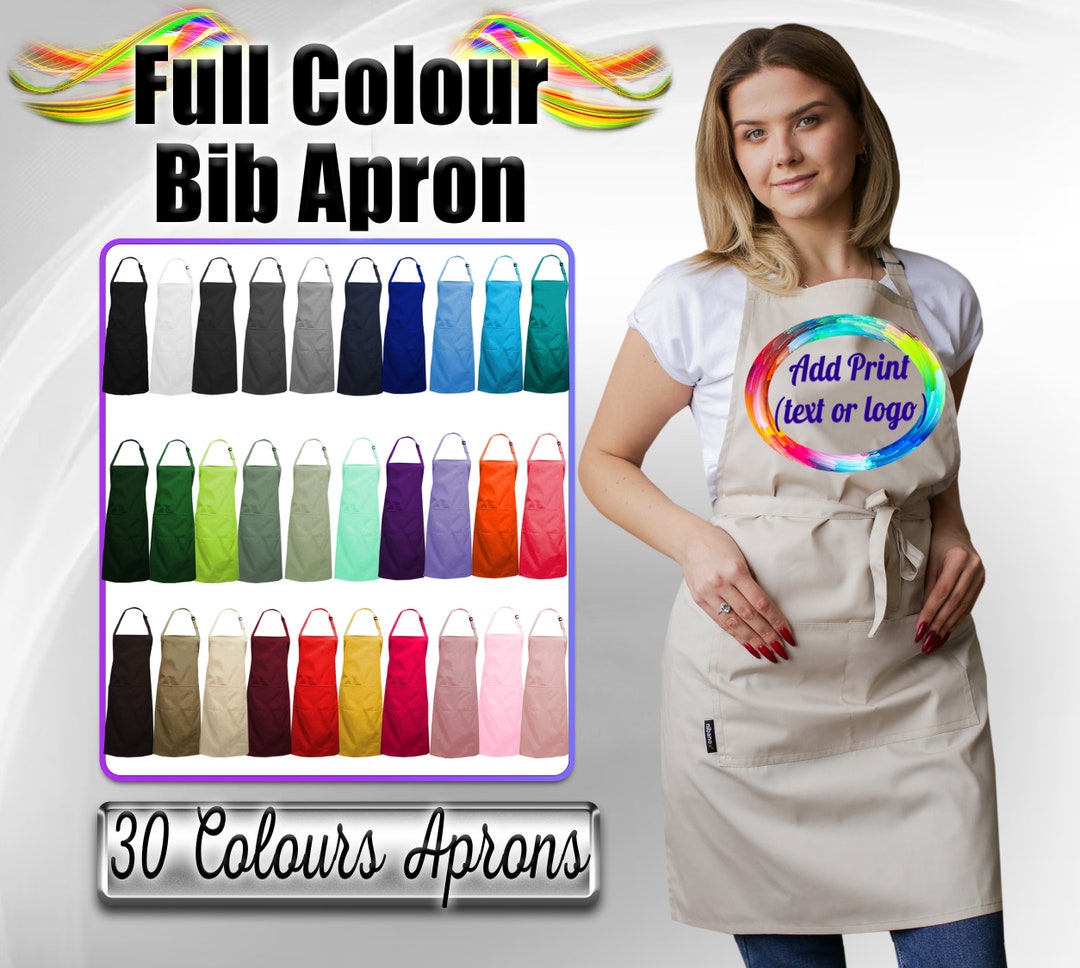 Personalized Full Color Printed Apron: Custom Logo, Text - Etsy