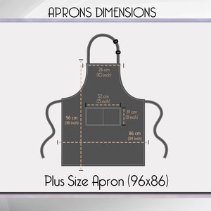 Personalised Plus Size Apron Printed, Custom Plus Size Apron, Any Name ...